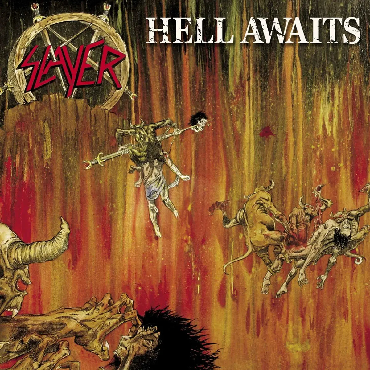 Slayer - Hell Awaits [Orange and Black Split Vinyl] – Drowned World Records